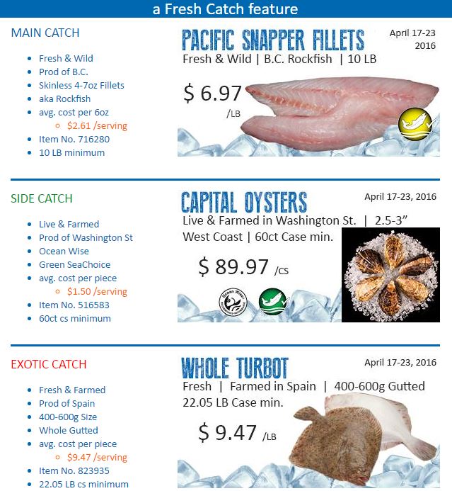 a fresh catch fish seafood feature April 17 to 23 2016