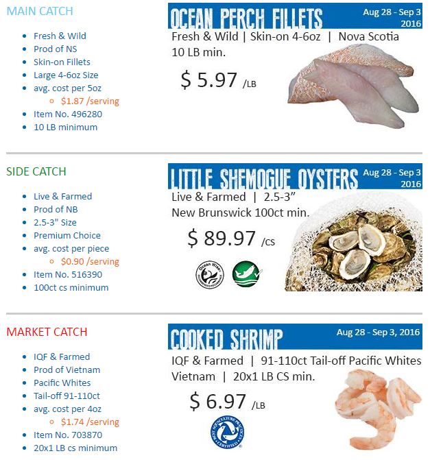 a fresh catch fish seafood Aug 28 to Sep 3 2016