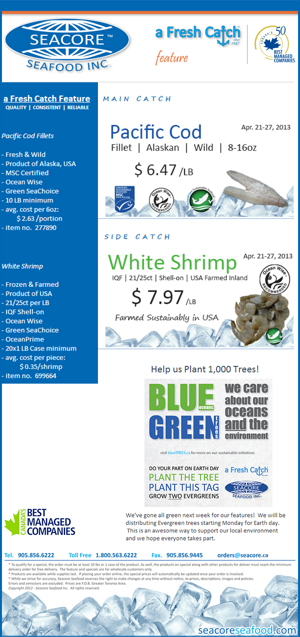 Pacific Cod Fillet and White USA Shrimp