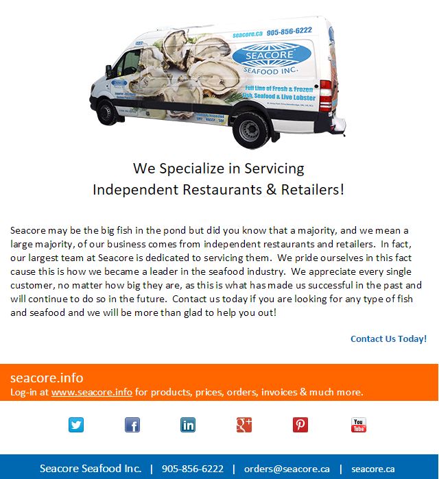 Seafood Supplier Servicing restaurants and retailers