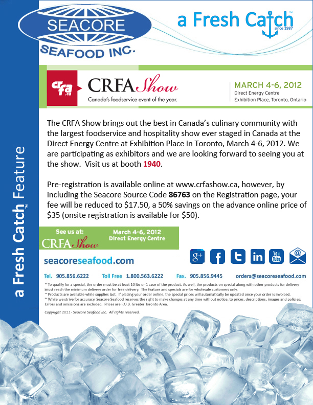 CRFA Show 2012 + Seacore Seafood + restaurant supplier